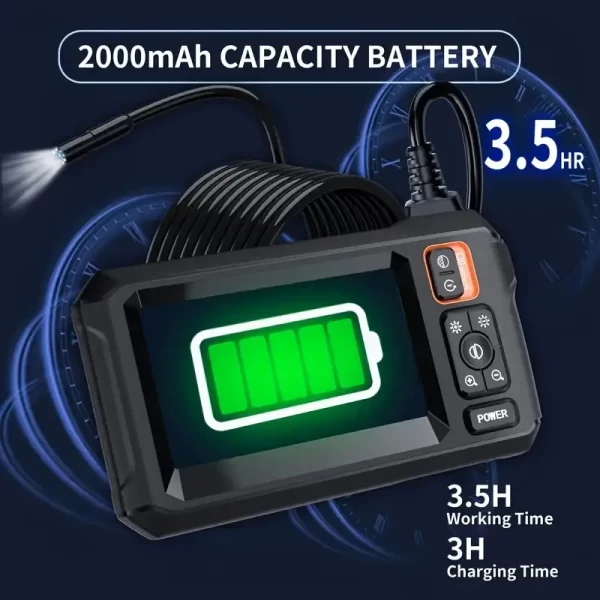 Inskam HD 4.3" Endüstriyel Endoskop Kamera- Su Geçirmez, 8mm Lens