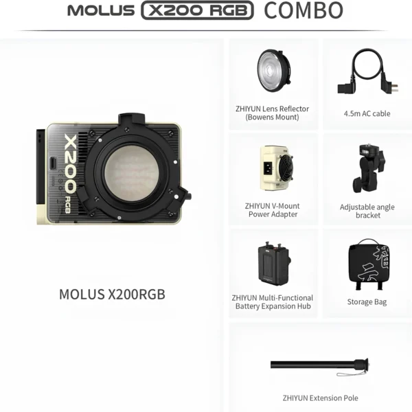 Zhiyun Molus X200 RGB Combo 200W Profesyonel LED Video Işığı